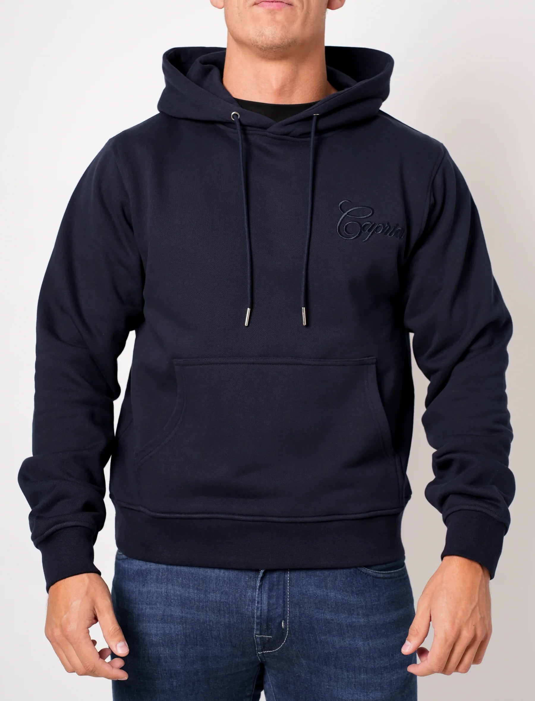 Capria Luxury Hoodie - Navy – Cavern Menswear